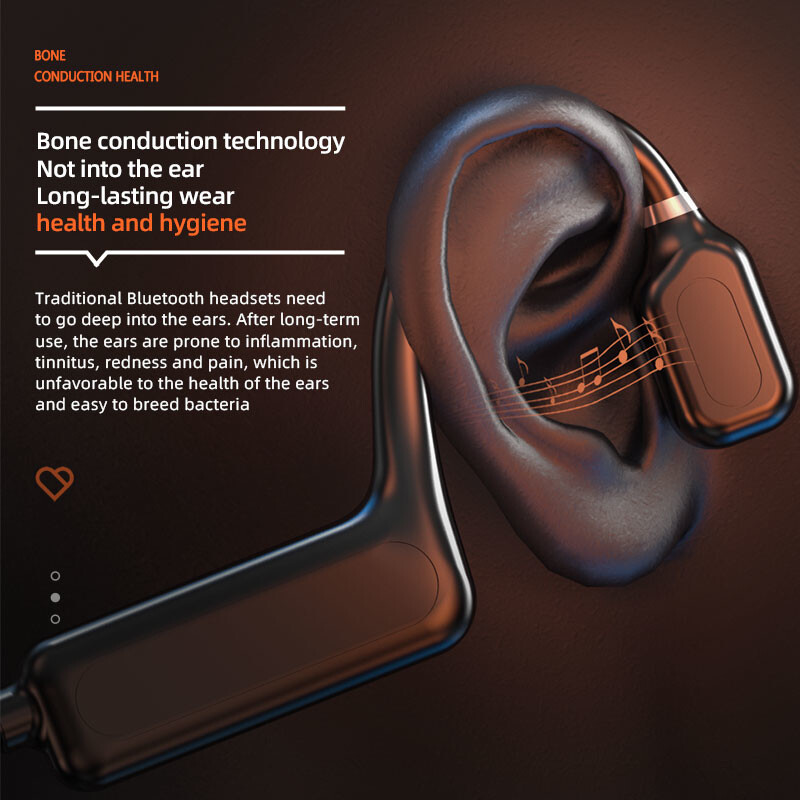 【Yiuu】2021ใหม่【ลงใน Ear】Wireless หูฟังบลูทูธ Conceptual กระดูกหูฟังคอน ...
