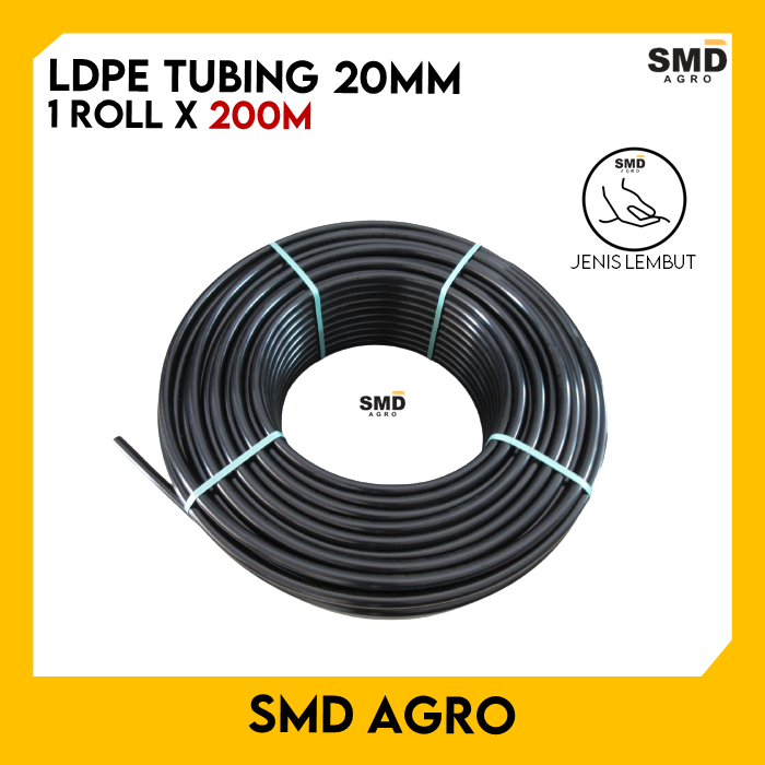 LDPE Irrigation Poly Pipe (20MM x 200M) Agriculture Fertigasi Water Tubing Fertigation Farm ...