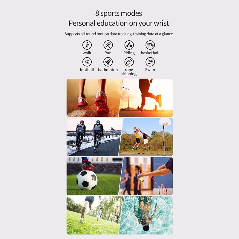 A-Mio I5 Smartwatch แตะหน้าจอเต็มนาฬิกาข้อมือฟิตเนส Ip68 สมาร์ทริสท์ ...