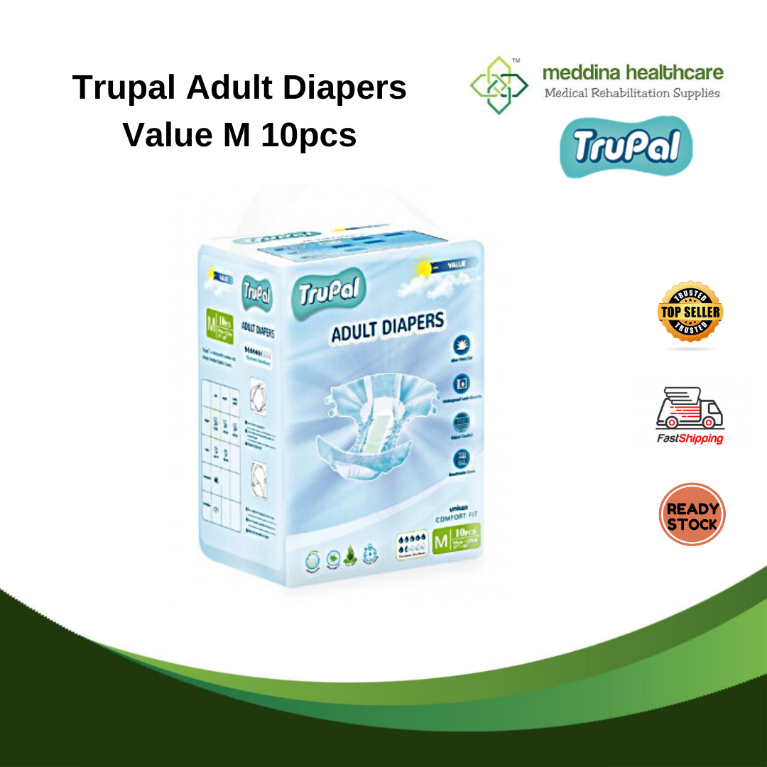 MEDDINA Trupal Adult Diapers Value M (10 pcs) | Lazada