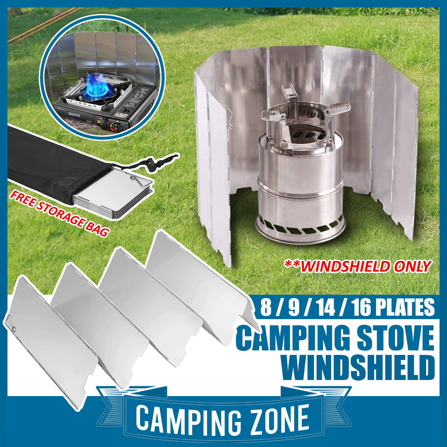 Foldable Outdoor Stove Windscreen Camping Cooking Gas Stove Wind ...