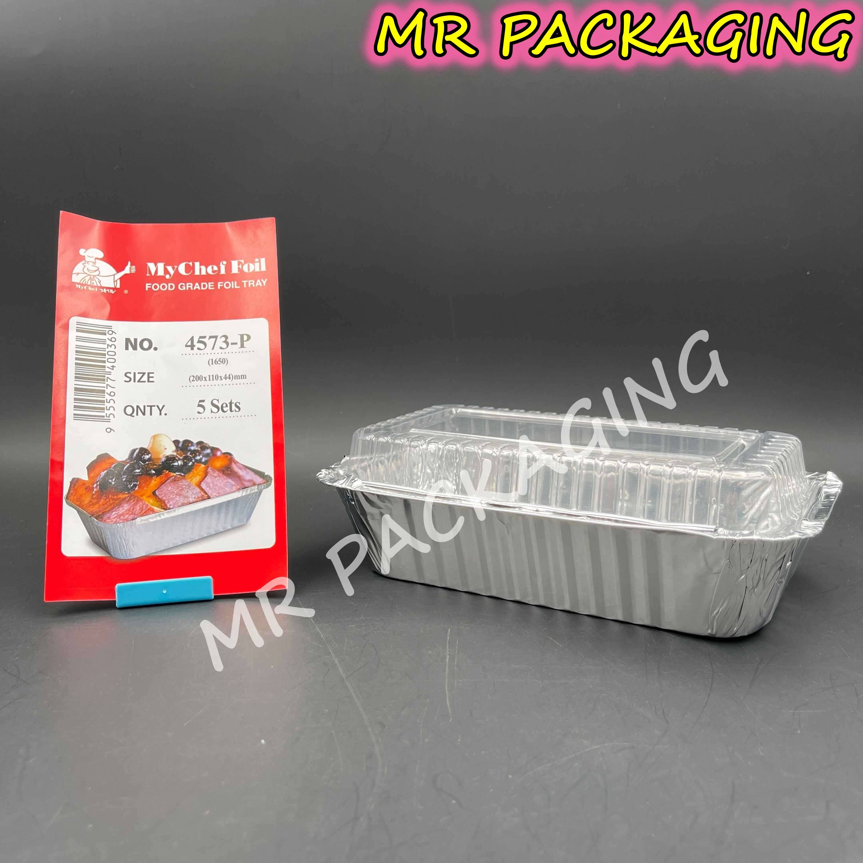 4573-P Aluminium Foil Tray with Clear Lid [ 5sets ± ] Rectangle ...