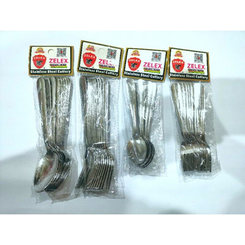 12pcs Zelex 1.5mm High Quality Stainless Steel Spoon/Fork/Sudu /Garfu ...