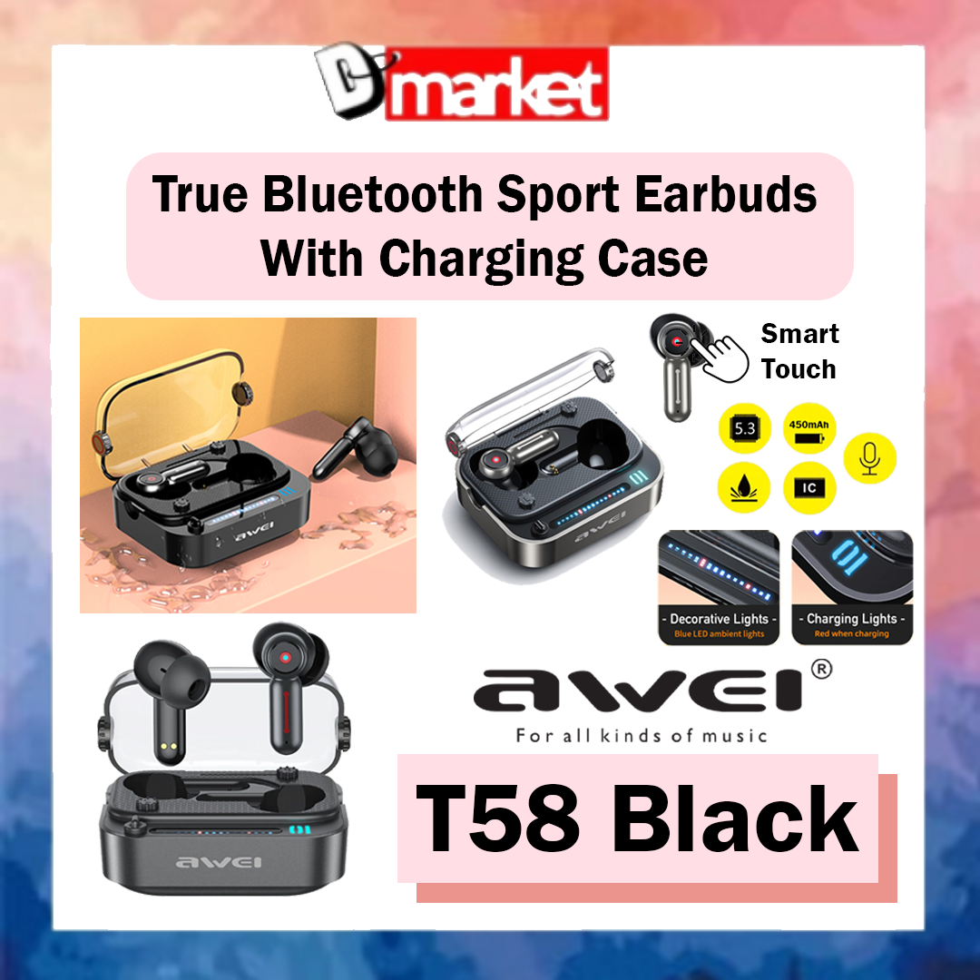 Awei T58 TWS True Wireless Earbuds Smart Touch Bluetooth Version 5.3 ...