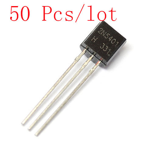 50 Pcs/lot 2N5401 Triode PNP Power Transistor 0.3A/150V Plug-in TO-92 ...