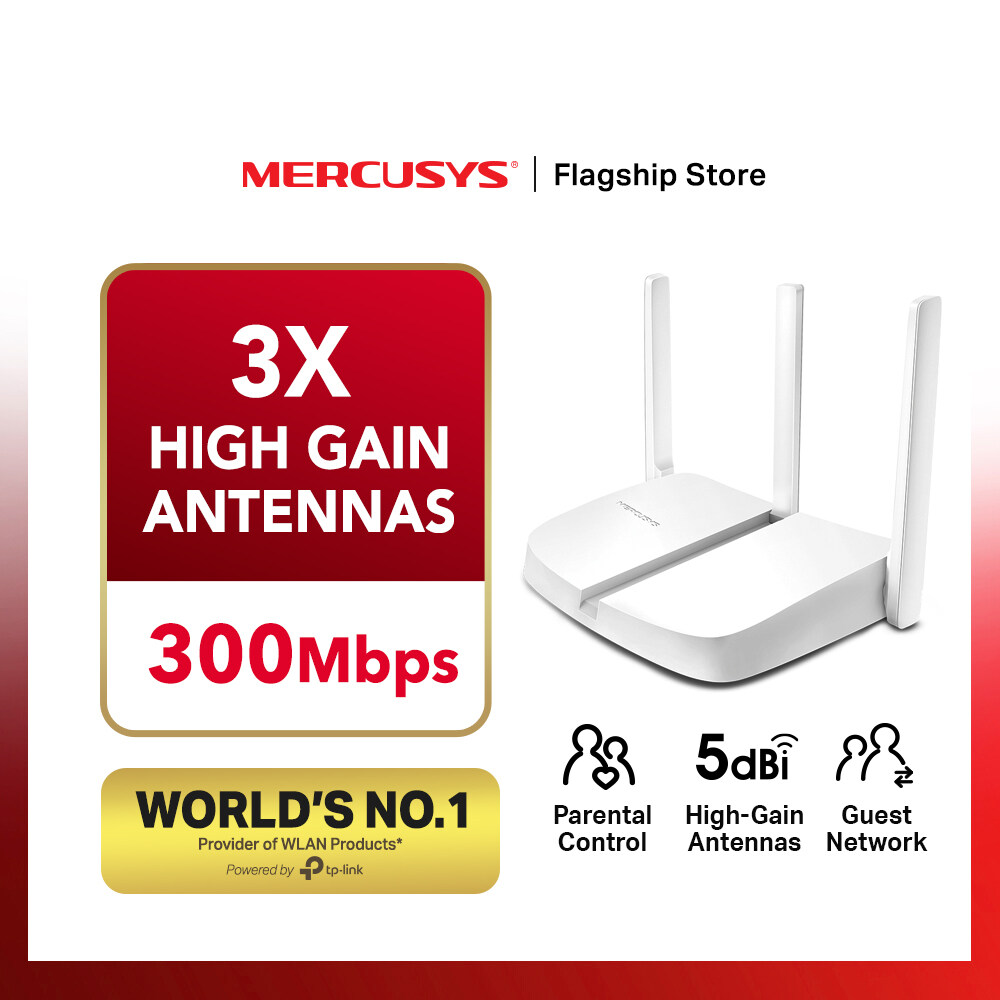 Mercusys 300Mbps With 3 x 5dBi Antennas Easy Setup Wireless WiFi Router ...