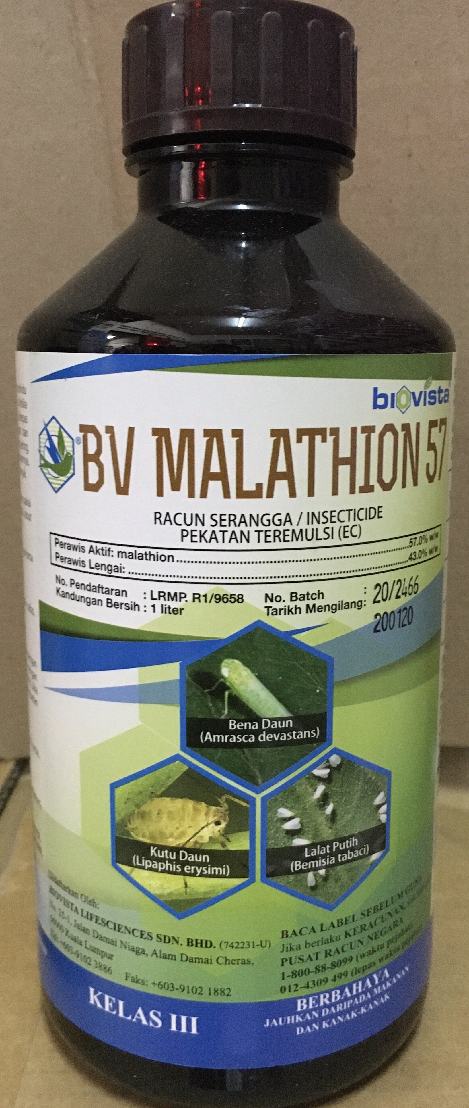 Biovista BV Malathion 57 1L / racun serangga / kutu daun " ready stock ...