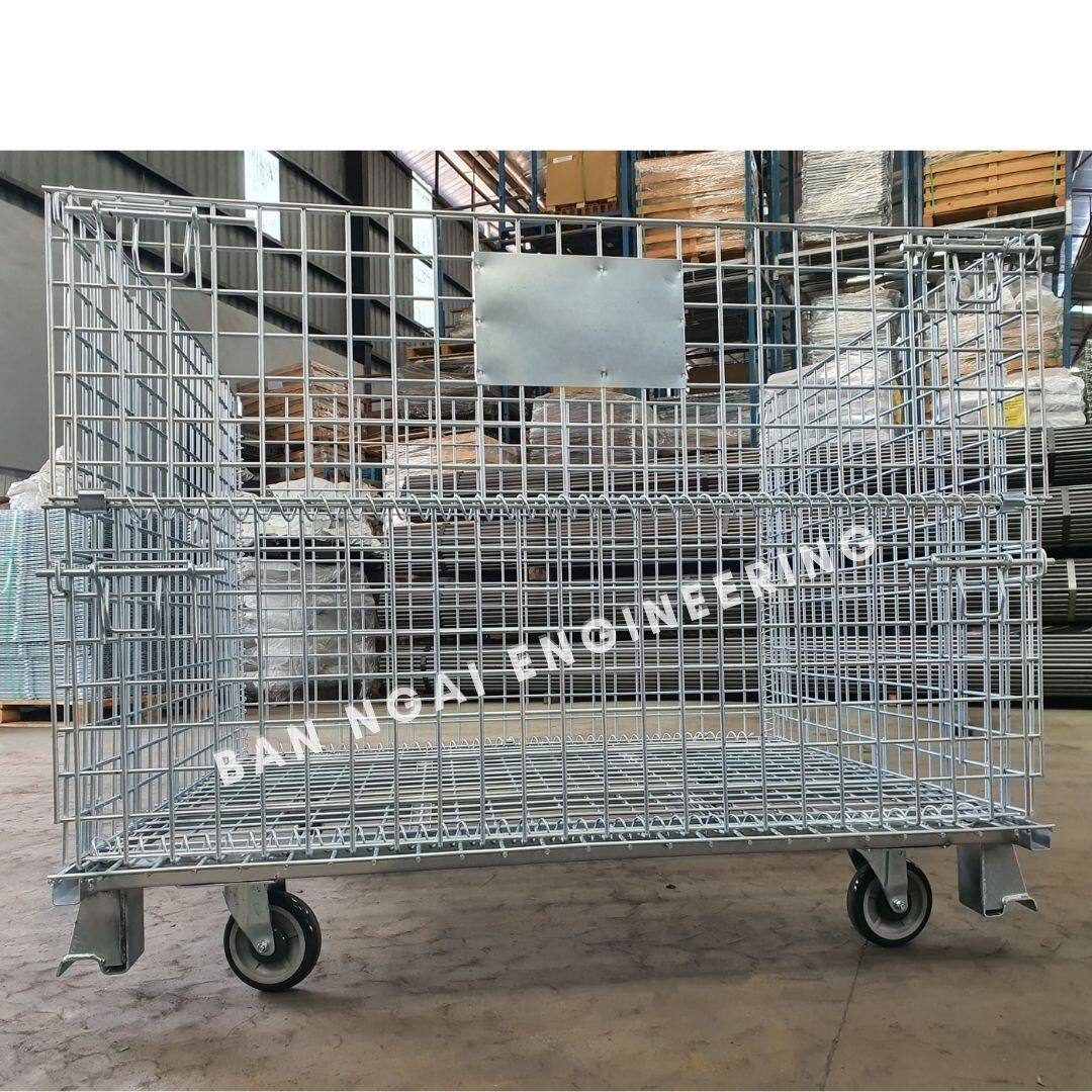 SUMO 7 (1500kg) Pallet Mesh Container Foldable Stackable Pallet Cage ...