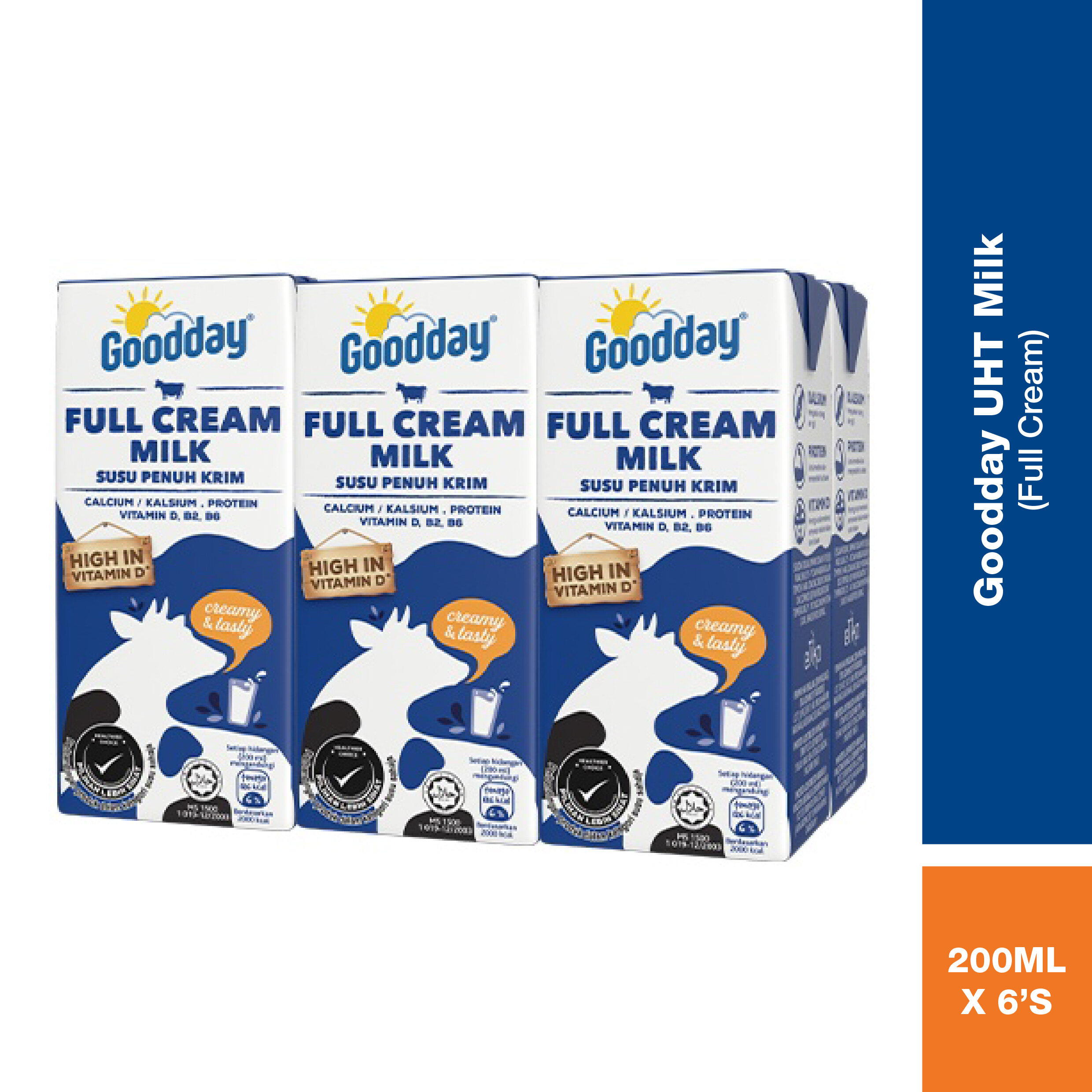 Goodday UHT Milk Full Cream 200ml x 6 | Lazada