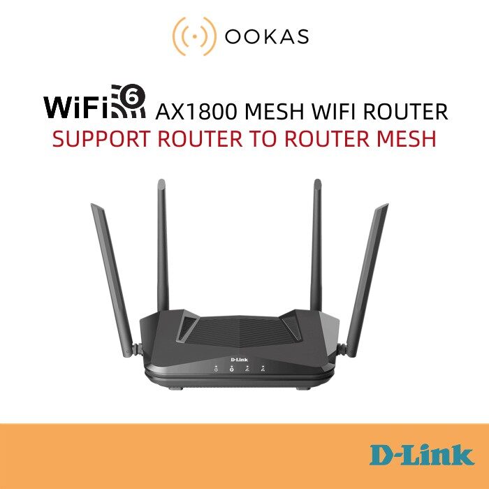 D-Link DIR-X1870 AX1800 Smart Mesh WiFi 6 Wireless Wi-Fi Gigabit Router ...
