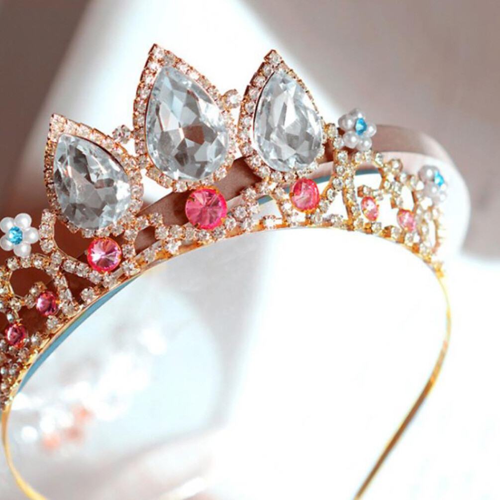 MDUCIN SHOP Headwear Wedding Handmade Rhinestone Tiara Princess Crown ...