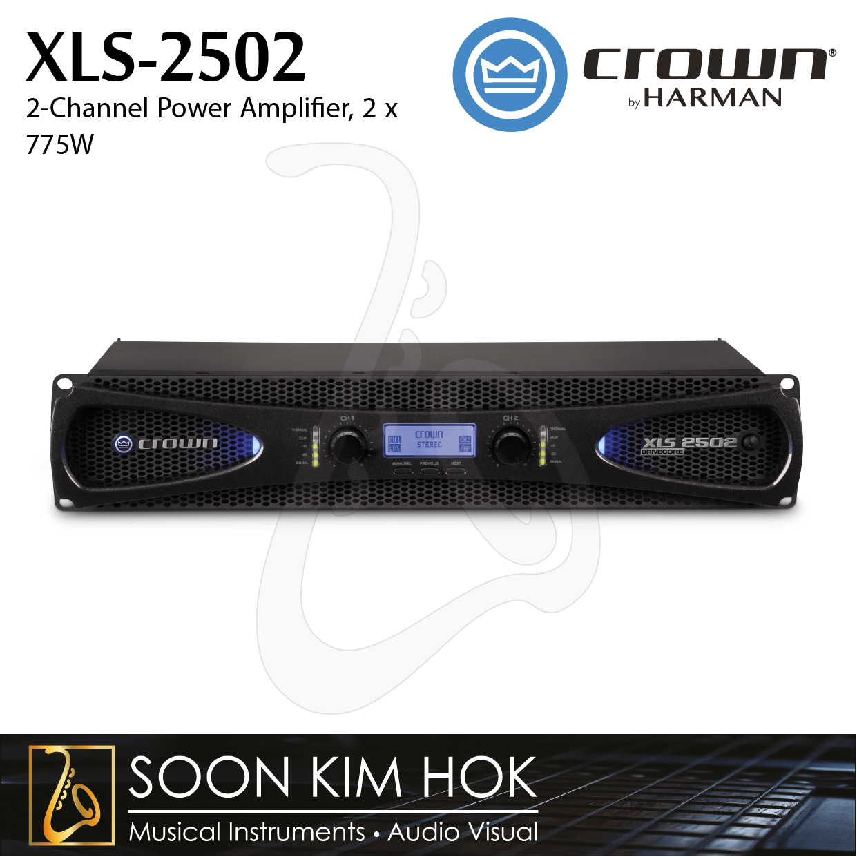 CROWN XLS-2502 Two-Channel Power Amplifier, 2 x 775W @ 4Ω (XLS2502 ...