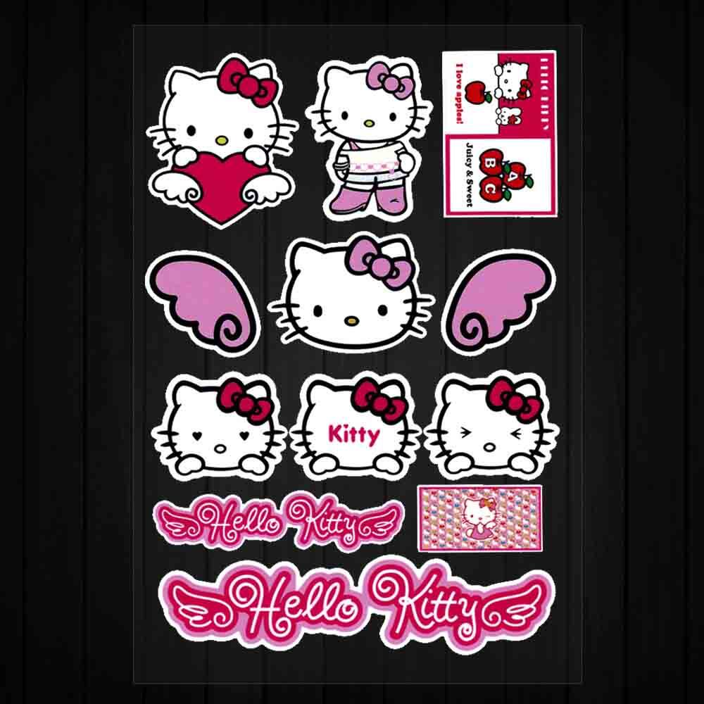 Hello Kitty Motorcycle Car Waterproof Decals Laptop Helmet Luggage ...