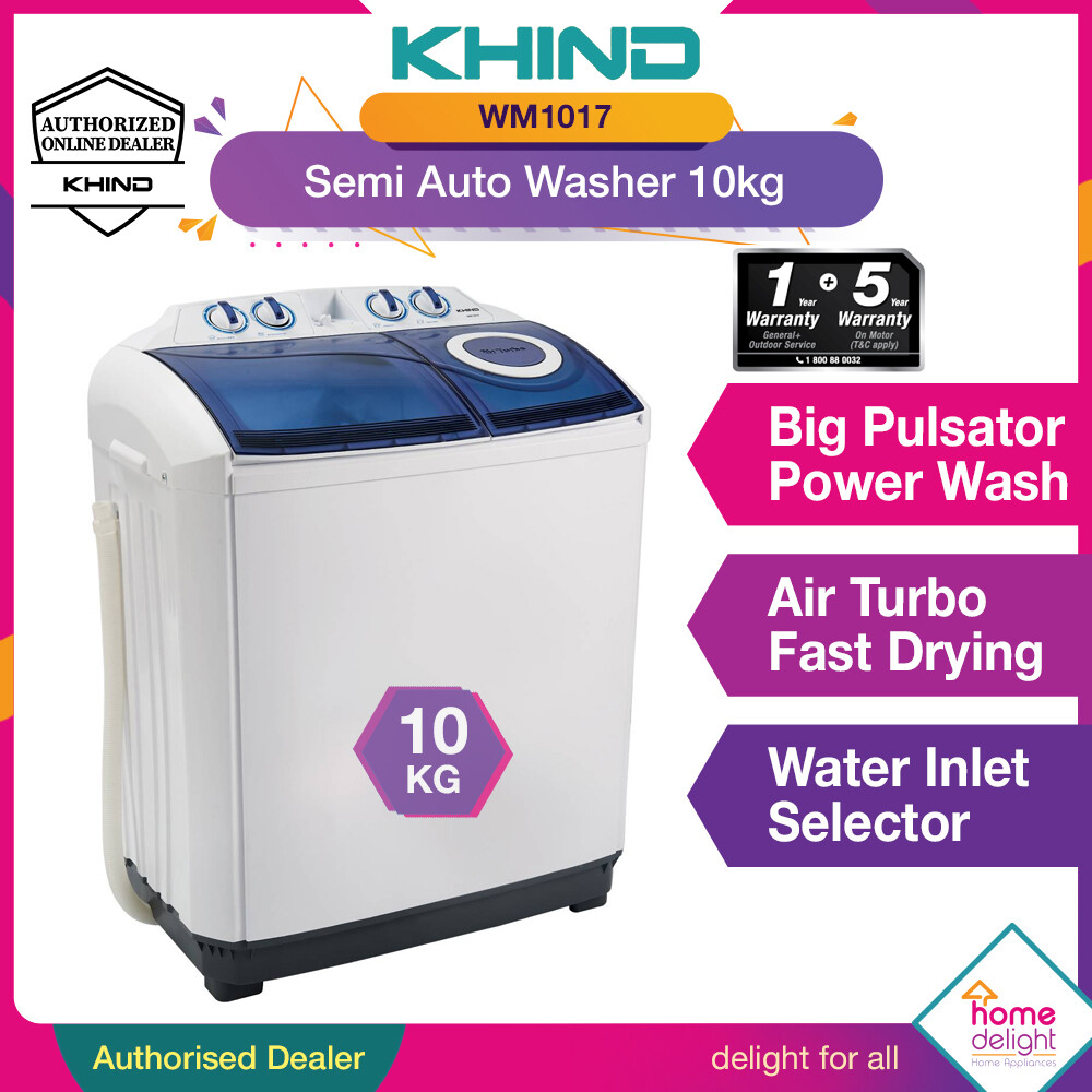 Khind Semi Auto Washing Machine [ 7kg WM717 / 10kg WM1017 / 12kg WM1200 ...