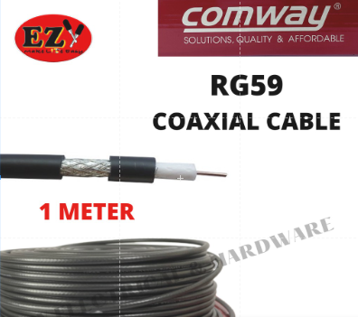 COMWAY RG59 COAXIAL CABLE RG-59 /U CABLE WIRE (1 METER) | Lazada