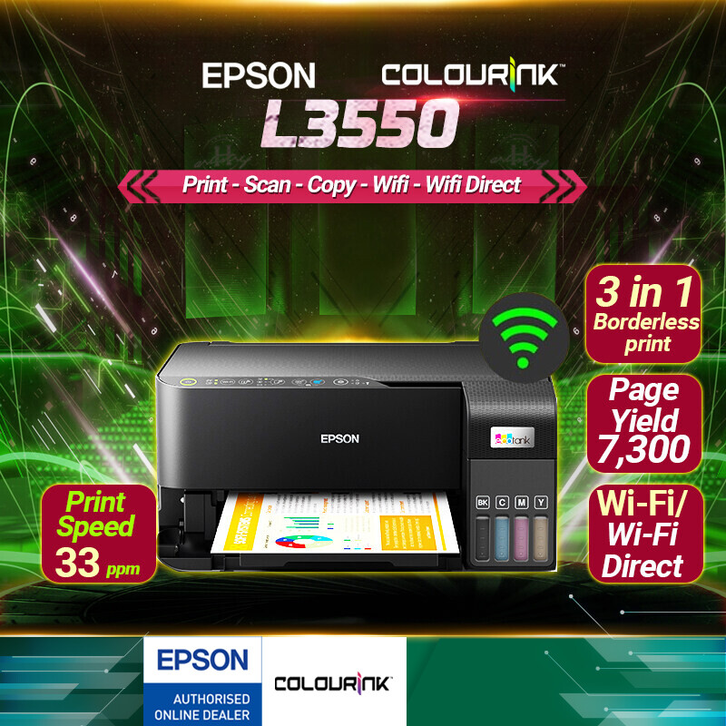 Epson L3250 L3550 A4 3-in-1 Refill Ink Tank Wi-Fi Printer Borderless 4R ...