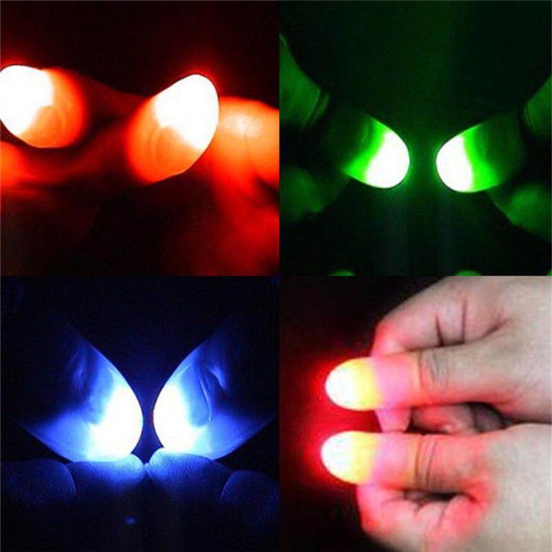 HONG Hot Sale 2Pcs Magic Super Bright Light Up Thumbs Fingers Trick ...