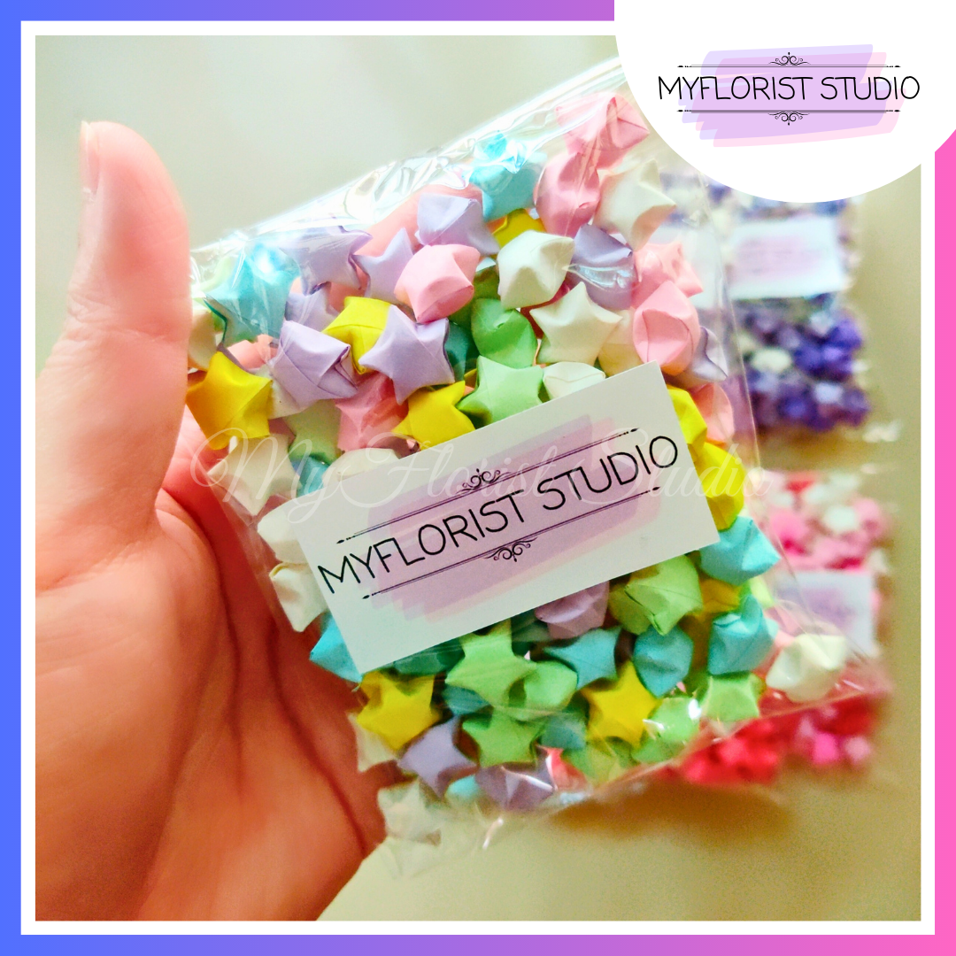 Ready Made Origami Star Paper Lucky Star Paper Decorative Star Wishing ...