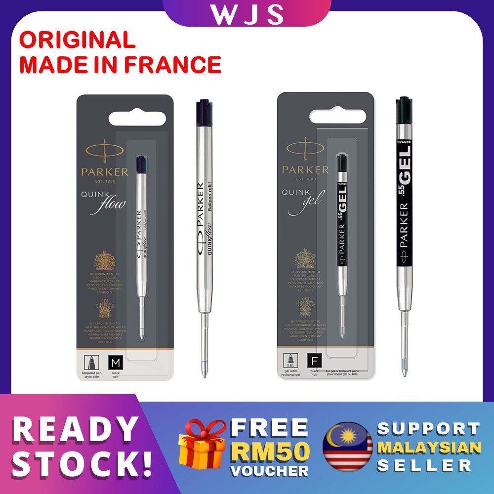 (GENUINE) WJS Parker Refill Quinkflow Ballpoint Black Parker Fountain ...