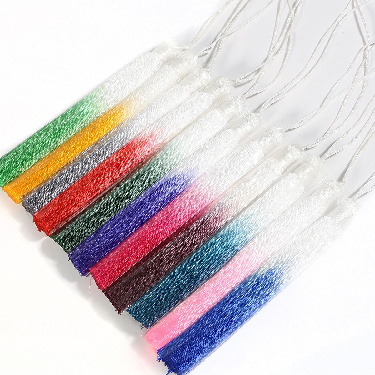 13cm Color Gradient Fringe Cotton Silk Tassel Charm Pendant Tassels For ...