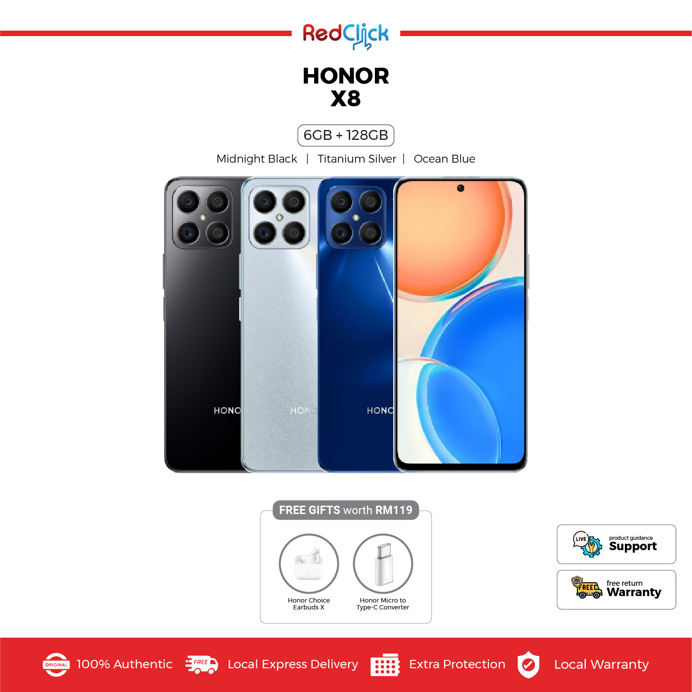 Honor X8 Price in Malaysia & Specs - RM646 | TechNave
