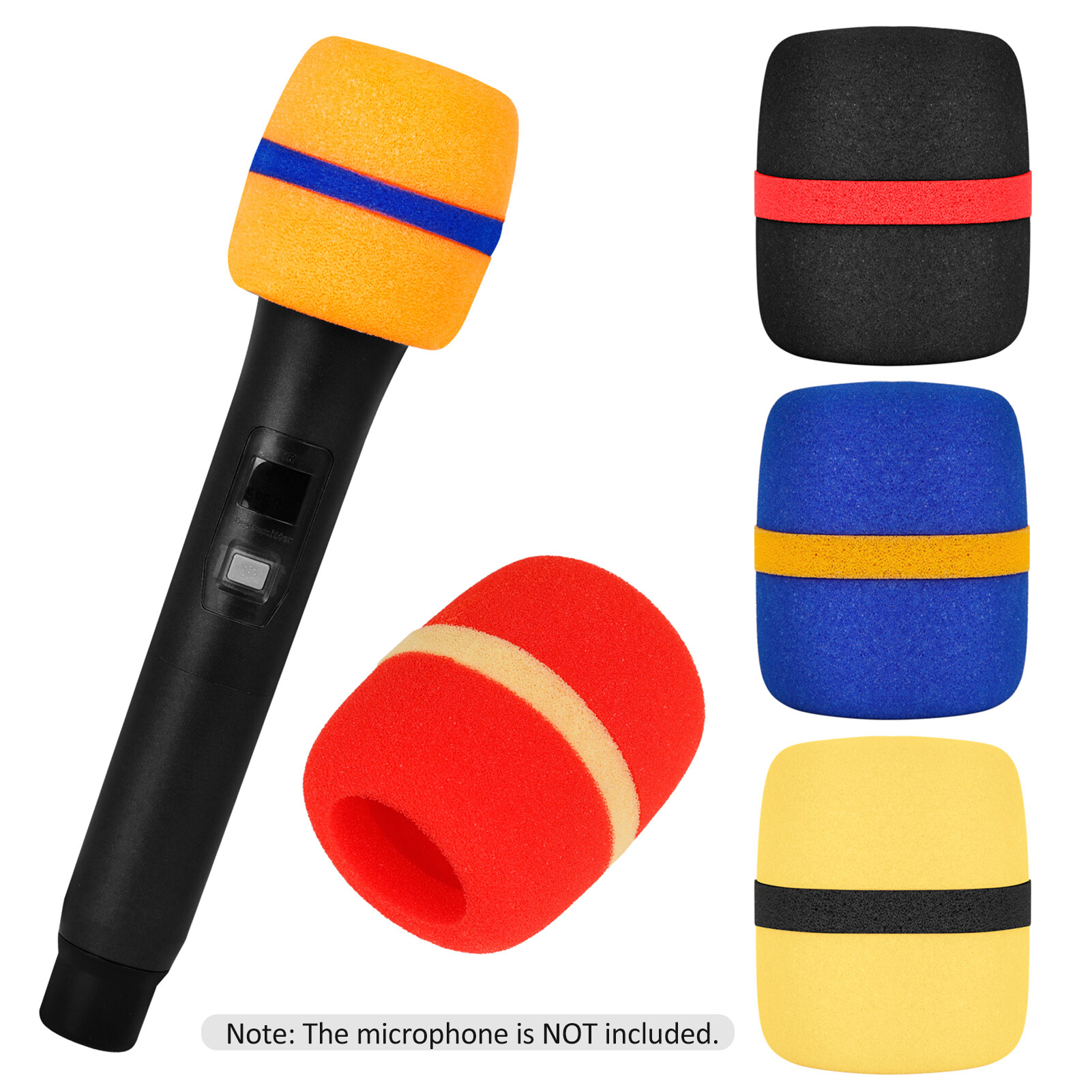 5 Pack Thick Foam Mic Cover Handheld Microphone Windscreen Colorful ...