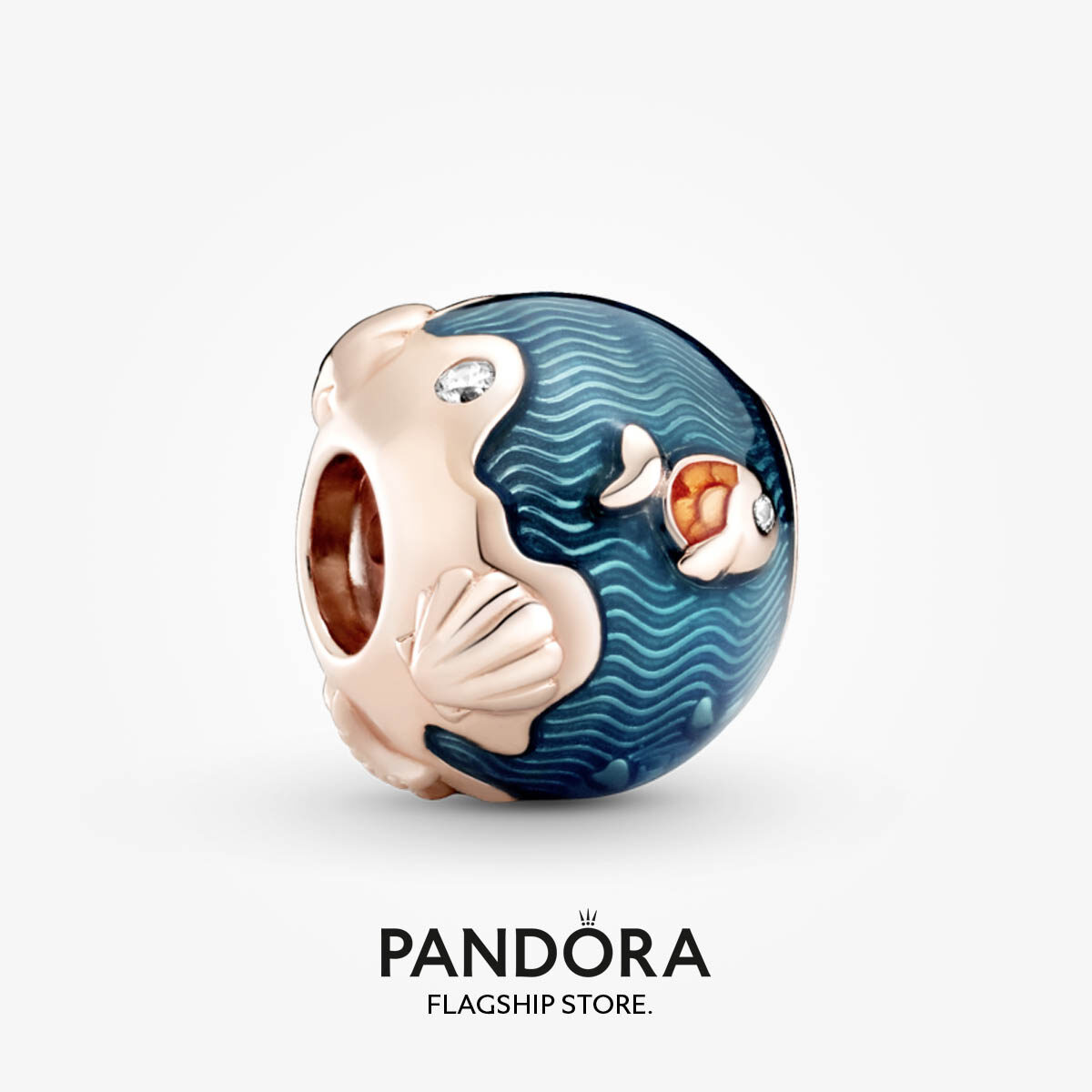 2022 Original New Pandoras Rose Shimmering Ocean Waves Fish Charm ...