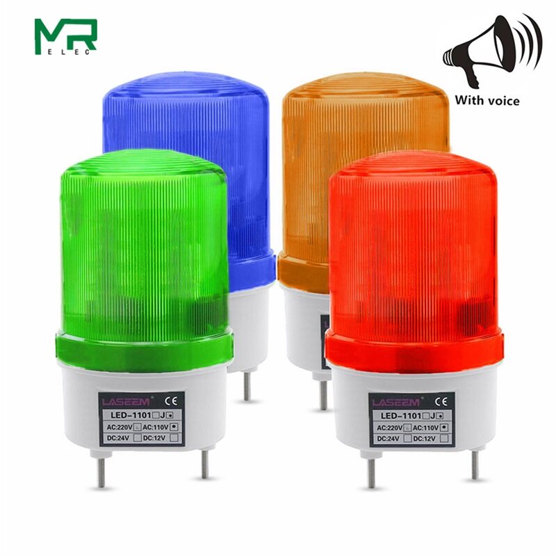 1pcs LED-1101 With voice Rotating rotary LED strobe Alarm Lamp light ...