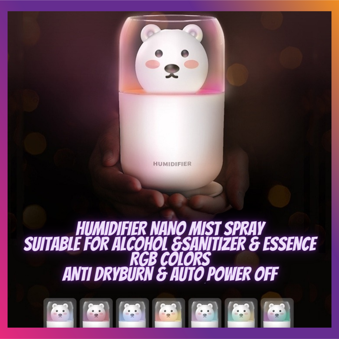 Portable Air Humidifier Mist Sprayer Aroma Diffuser With LED Rgb Light ...