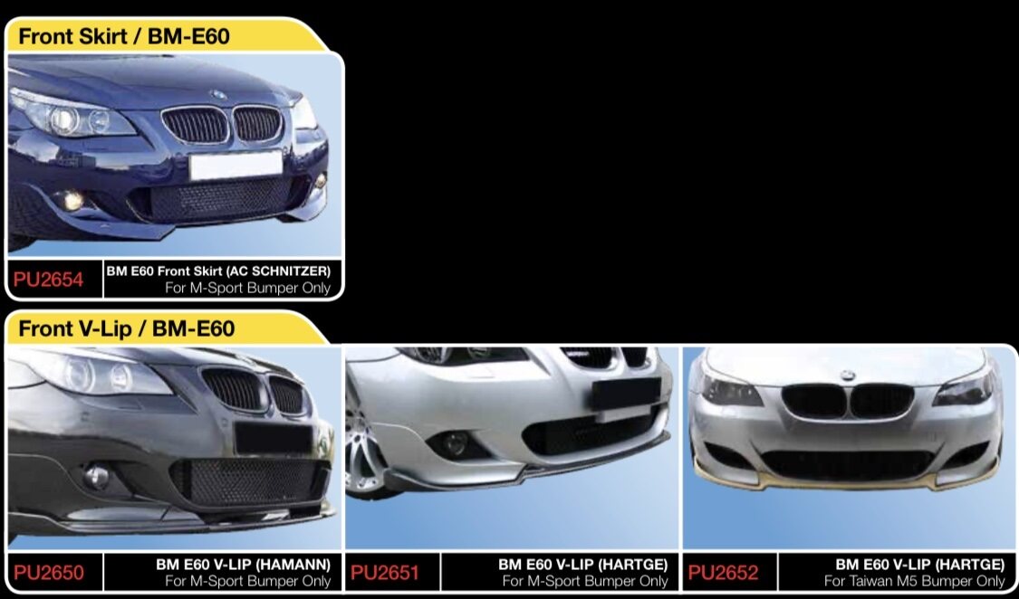Bmw e60 m sport msport M5 front lip diffuser splitter lips bodykit body ...