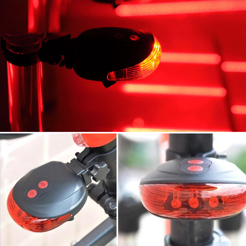 【100% Original】Bicycle LED tail light safety warning light 5 LED+1 ...