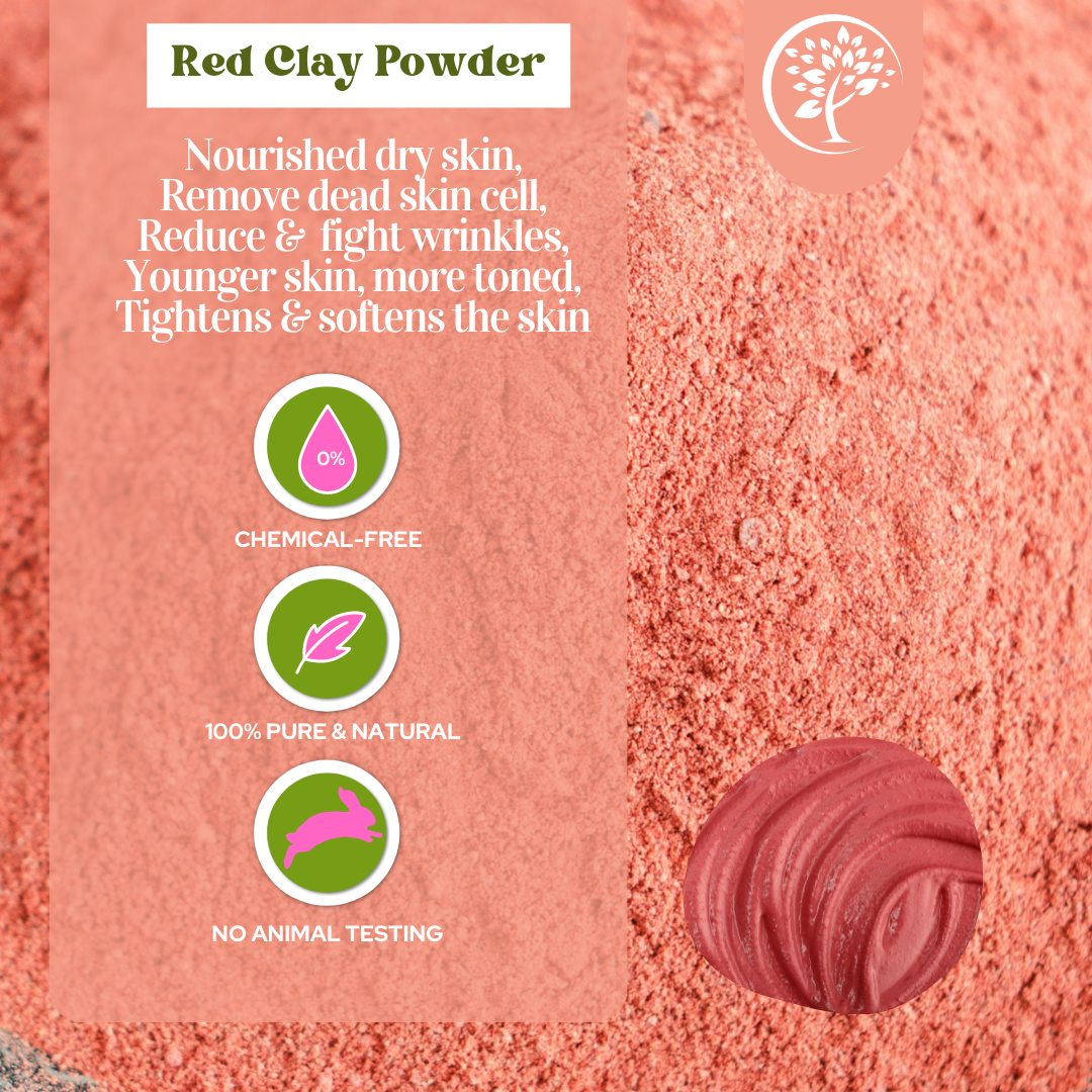 Natural Red Clay (Moroccan) - Face Mask Powder 100G | Lazada