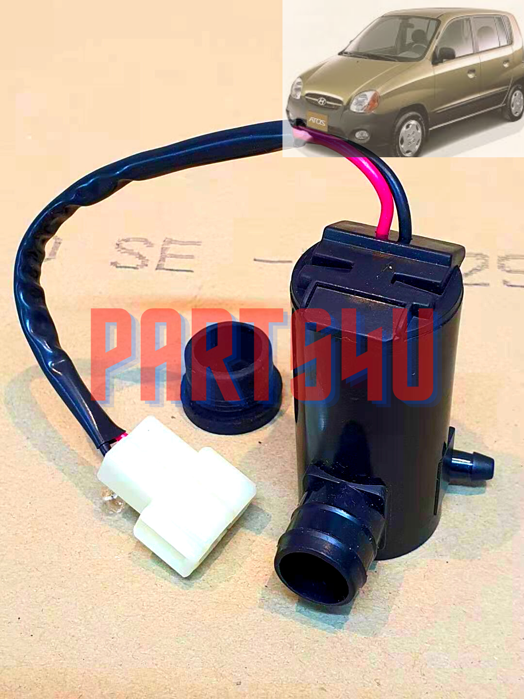 WIPER TANK MOTOR HYUNDAI ATOS 98510-02000 / WASHER WINDSHIELD MOTOR ...