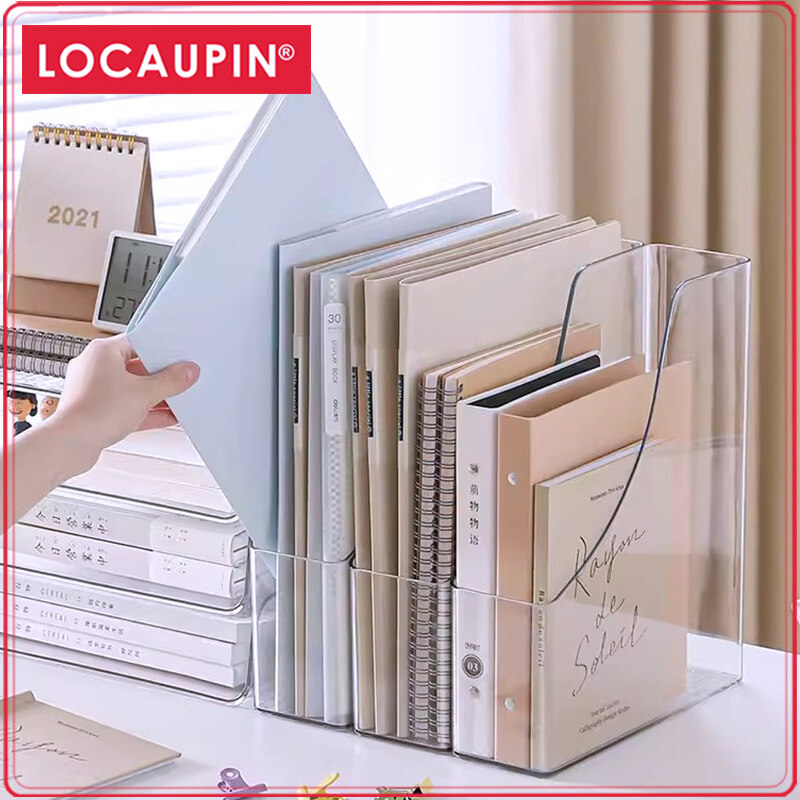 Locaupin Plastic Vertical File Folder Storage Organizer Bin,Hold ...