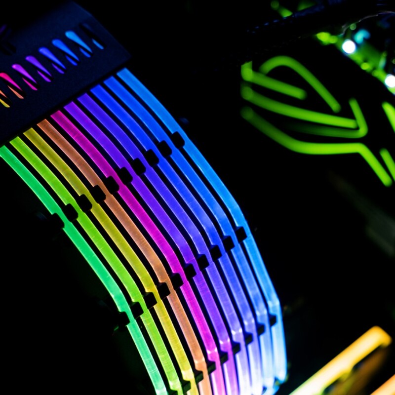 24หมุด RGB Light สายพ่วง Rainbow Streamer PSU สาย5V 3-Pin ARGB Sync ...