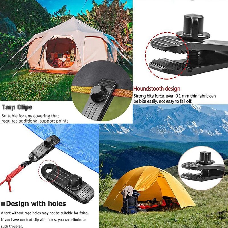 12PCS Tarpaulin Tent Clip Tent Fixed Plastic Clip Buckle Eyelet Clip ...
