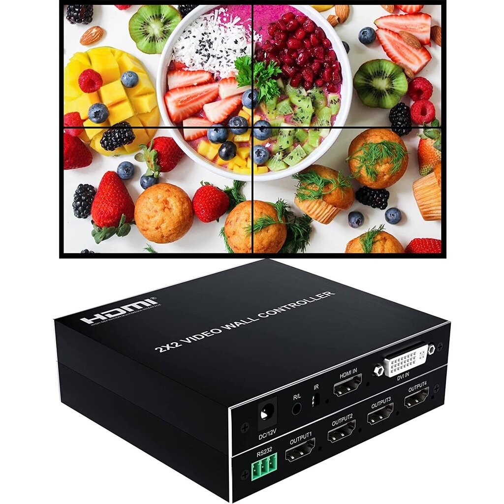 HDMI Video Wall Controller Video splicer 2X2 HDMI VideoWall Processor ...