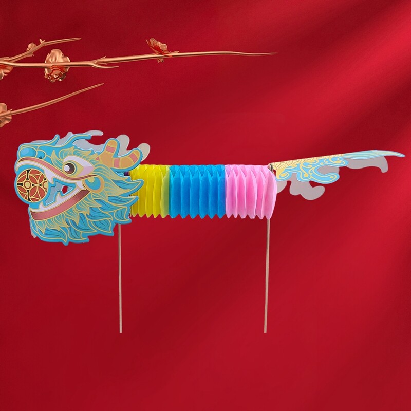 3D Chinese Pull Dragon Dance Toy Birthday CNY Cake Topper Decoration ...
