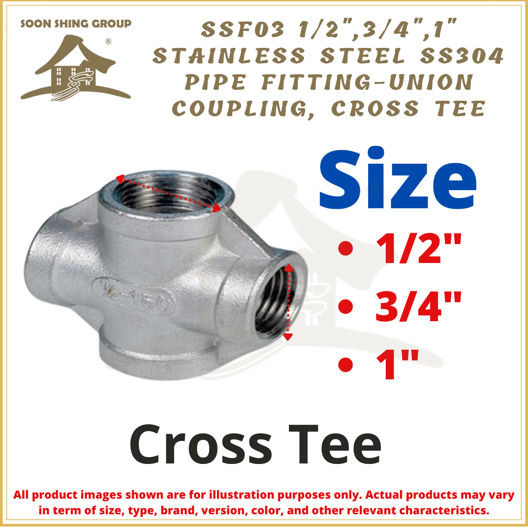 SSF03 1/2",3/4",1" Stainless Steel SS304 Pipe Joint Fittings Connector ...