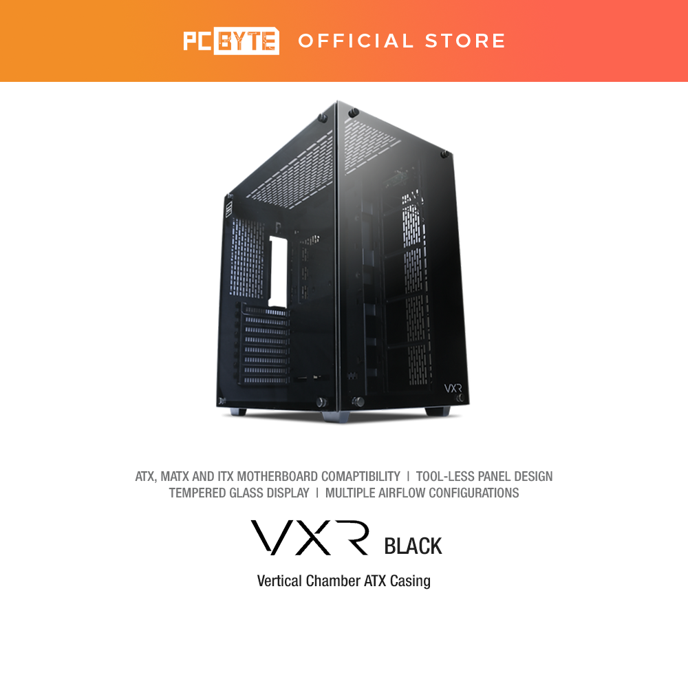 Tecware Vxr Tg Premium Atx Gaming Case Black White Lazada