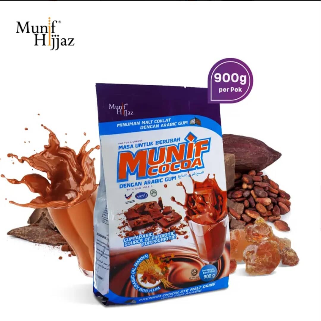 Munif Hijjaz Munif Cocoa Arabic Gum Chocolate Malt Powder (900g) pack ...