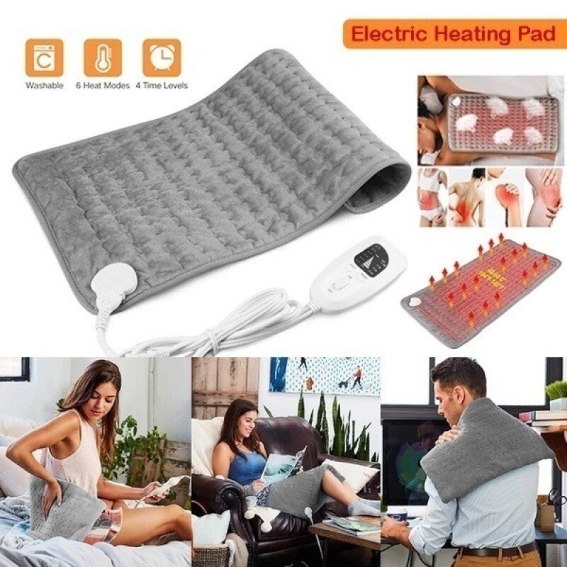 Electric Heating Pad 6-Level Fast Moist/Dry Neck Shoulder Back Pain ...