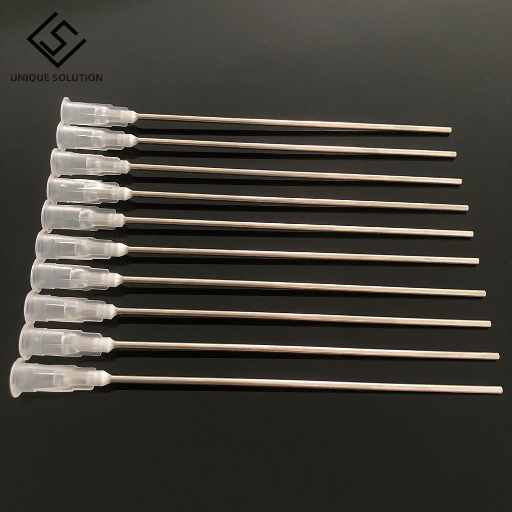 10pcs 100MM White Stainless Steel Blunt Dispensing Needles Glue Syringe ...