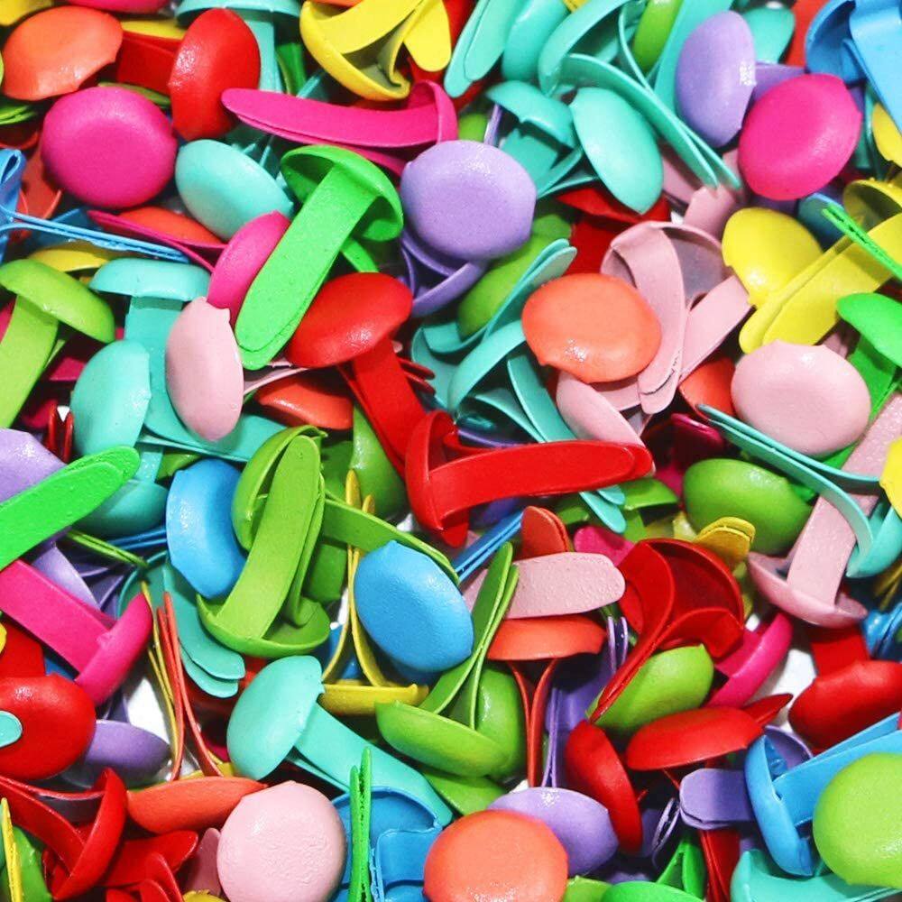 UJYU ทอง100 Pcs กระดาษหัตถกรรมตัวยึดโครงการศิลปะรอบหัวอุปกรณ์สิ้นเปลือง ...