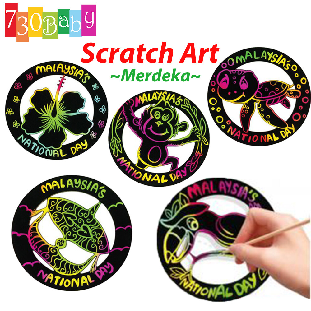 730Baby Merdeka Scratch Art & Craft (5/pkt) Hari Kemerdekaan Malaysia ...