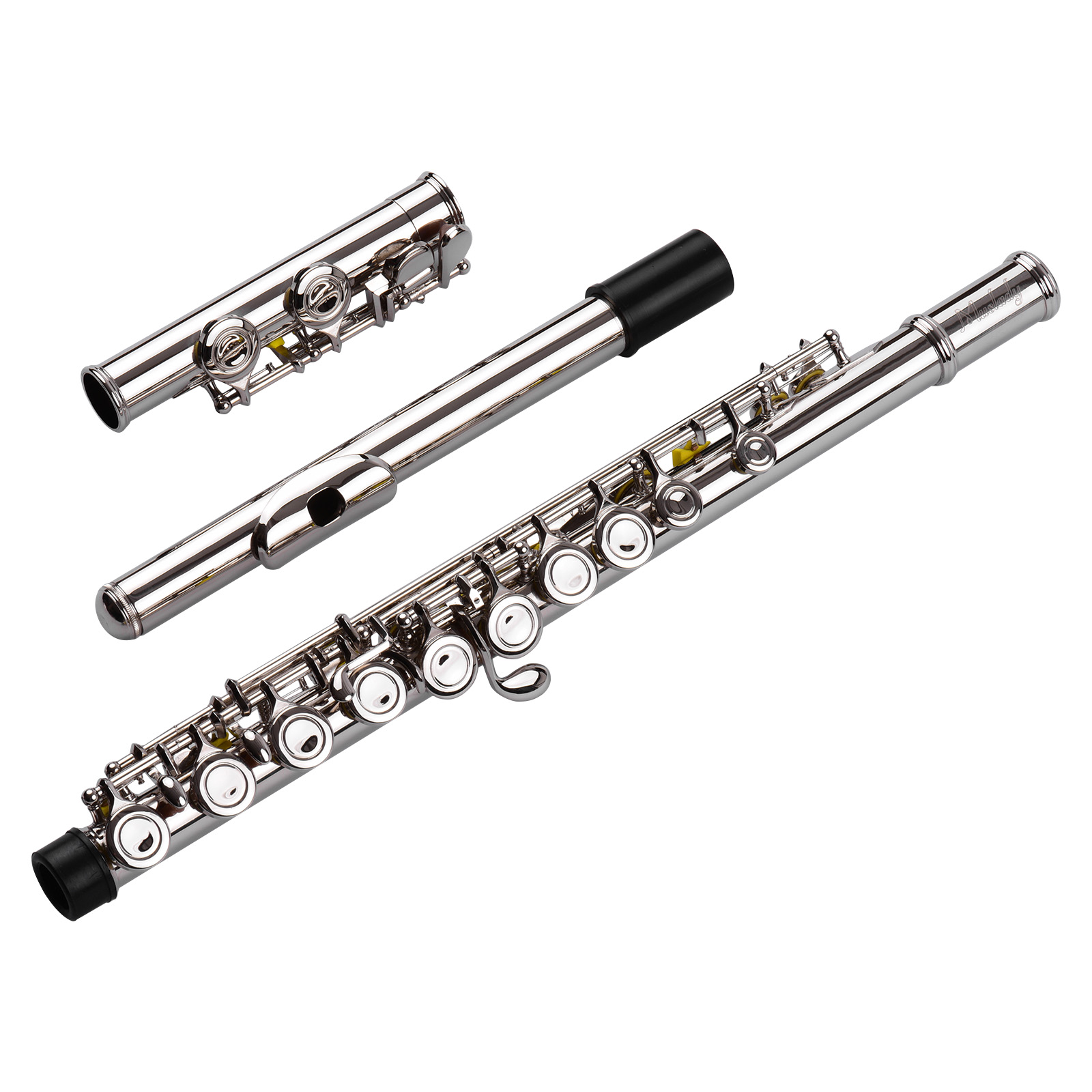 Muslady Western Concert Flute Nickel Plated 16 Holes C Key Cupronickel ...