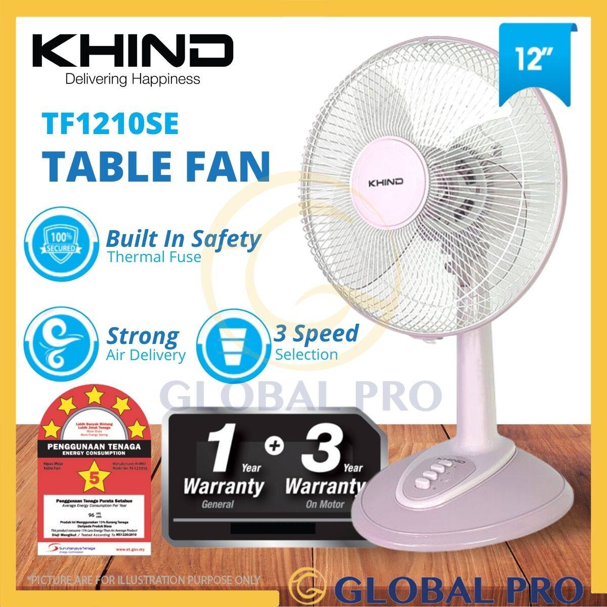 KHIND TF1210SE 12” Table Fan 3 Control Speed 3 Years Warranty Kipas ...