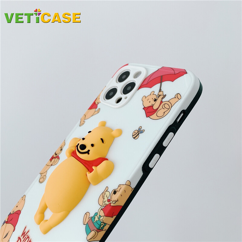 Cute Funny Fat Honey Bear 3D Phone Case for Apple iPhone 13 11 12 Pro X ...