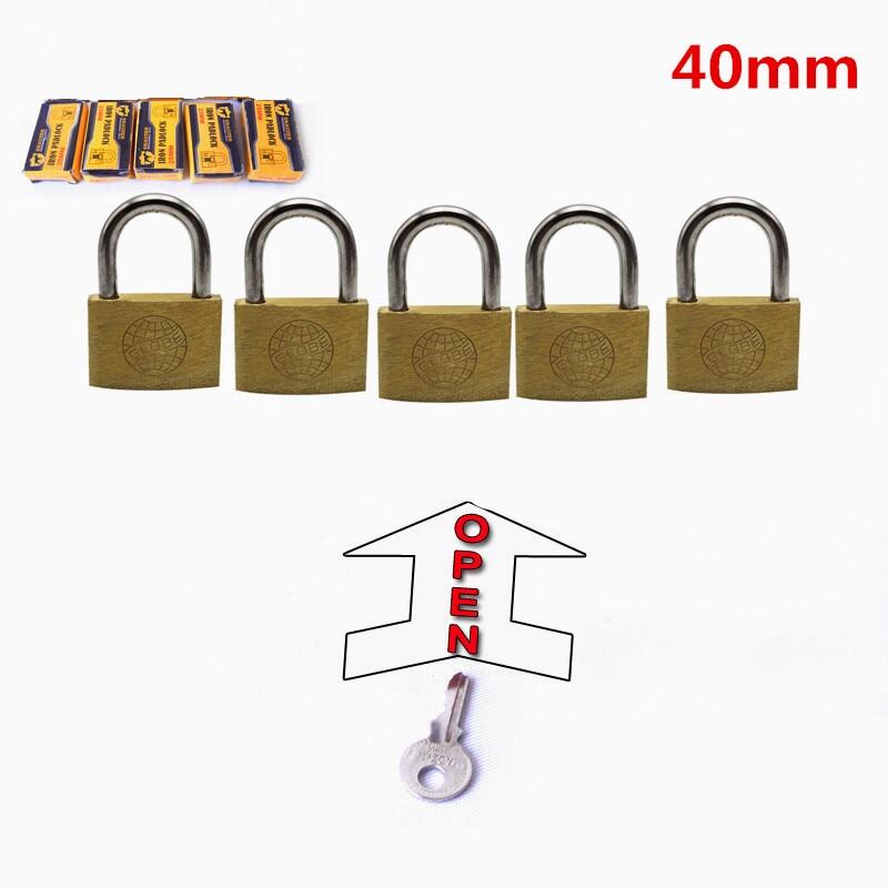 5 pcs 20/30/40/50mm padlocks open by same keys Copper locks padlock for ...