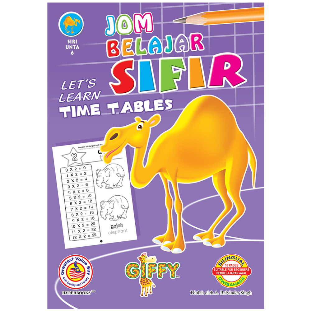 Sifir Let's Learn Multiplication Table SIRI UNTA 6 | Lazada